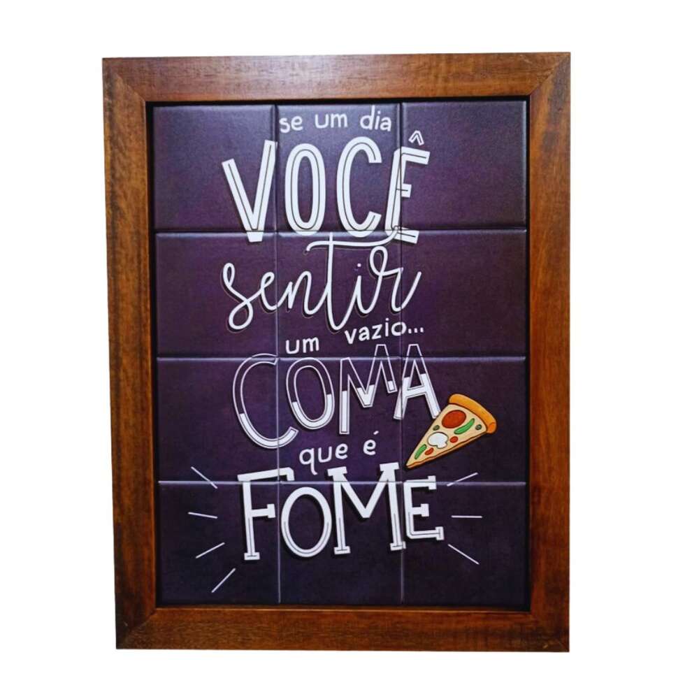 Quadro de Azulejos - Coma que é Fome - 47 x 37 cm