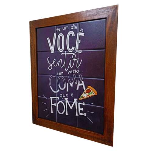 Quadro de Azulejos - Coma que é Fome - 47 x 37 cm